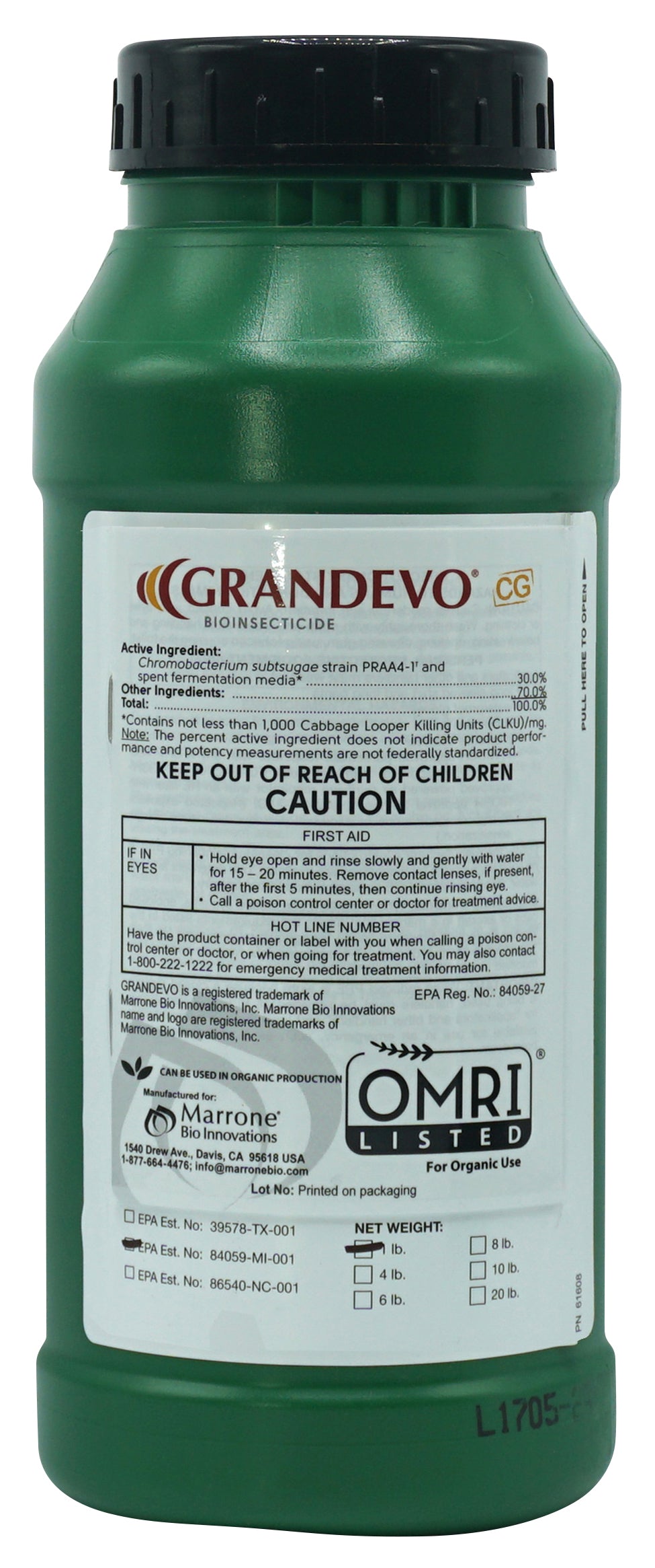 Marrone Bio Innovations Grandevo CG Insecticide – Cultivate Supply